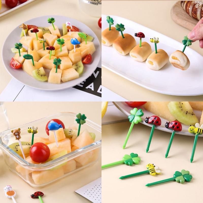Bee Flower Food Pick / Tusuk Buah Hiasan Bento Bunga Daun Hijau - Shop ...