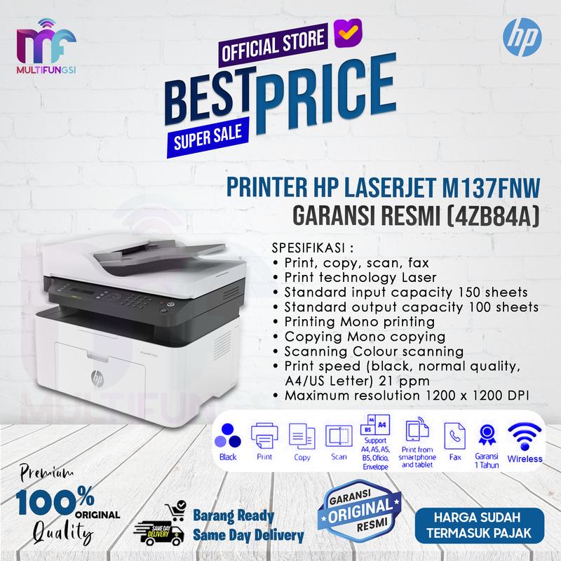 Printer HP Laserjet MFP 137fnw / M137fnw / M137 Garansi Resm - Shop ...