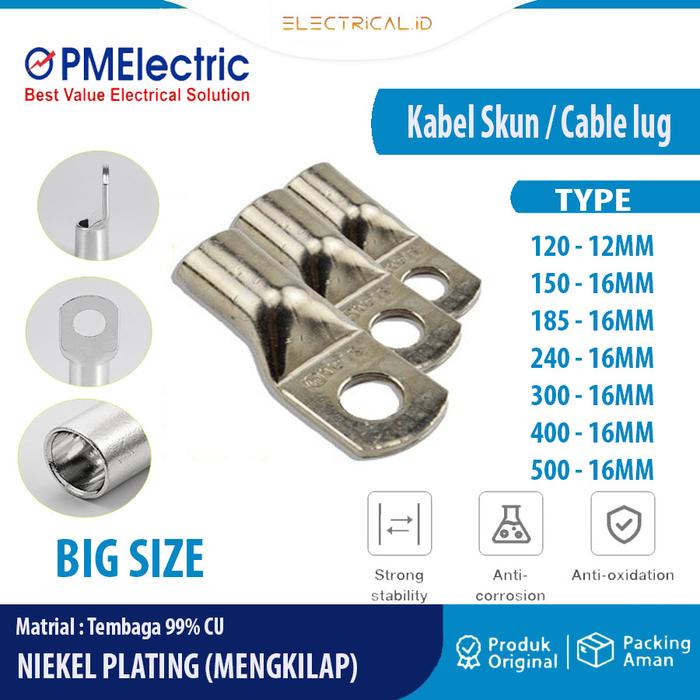 Jual Skun kabel tembaga cable schoen Sekun Sambung Brand PM Tebal - 500 ...