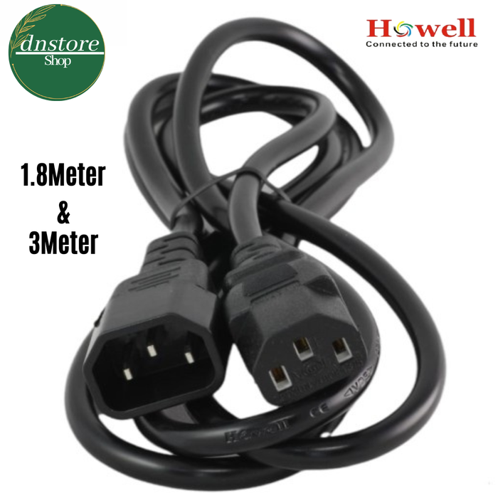 Jual Kabel Power Output UPS C13 to C14 (Male Female) Howell - 1.8meter ...