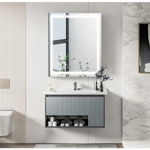 Cermin Led Touch Screen Rias Dinding Wastafel Kamar Mandi Sandblasting ...