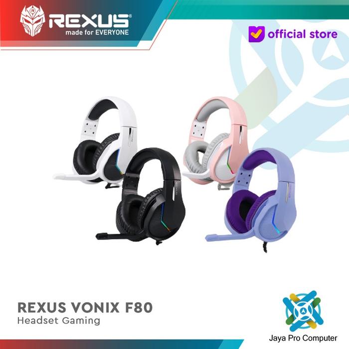 Jual Headset Gaming Rexus Vonix F80 - Headphone RGB F 80 - Hitam ...