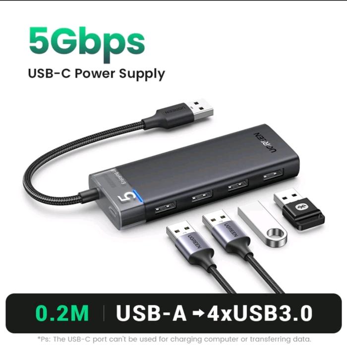 Jual Ugreen Usb 3.0 Hub 4 Ports High Speed Ugreen Usb Splitter Hub 4 ...