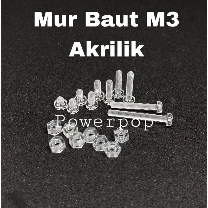 Mur Baut M3 Acrylic Bening Akrilik M3x4 M3x5 M3x6 M3x8 M3x10 - Shop ...