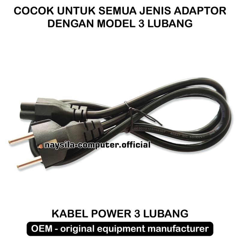 kabel power adaptor laptop 3 lubang - Kabel power laptop Kabel - Shop ...