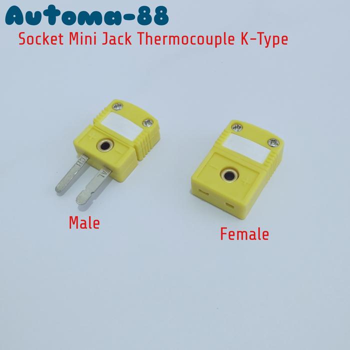 Jual Soket kuning mini jack male-female thermocouple sensor type-K ...