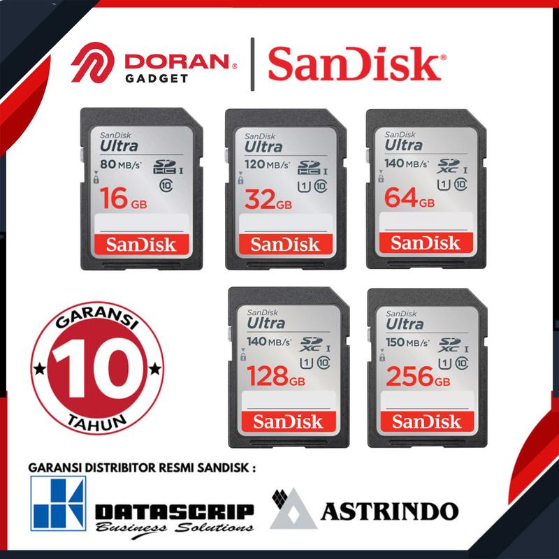 SD Card Sandisk Ultra SDHC SDXC 16GB 32GB 64GB 128GB 256GB u - Shop ...