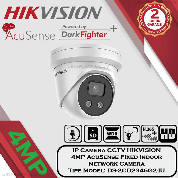 Jual IP Camera CCTV Hikvision 4MP Indoor DS-2CD2346G2-IU Acusense Audio ...