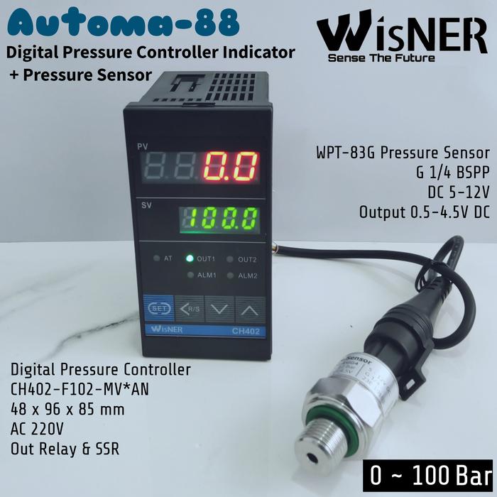 Jual CH402 Digital Pressure Controller 0-100Bar include Sensor 100 Bar ...