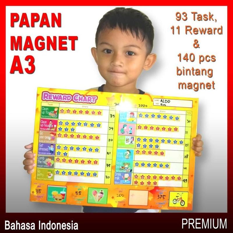 TERMURAH Mainan Edukasi Reward Chart Magnet A3 | Anak Kreatif - - Shop ...
