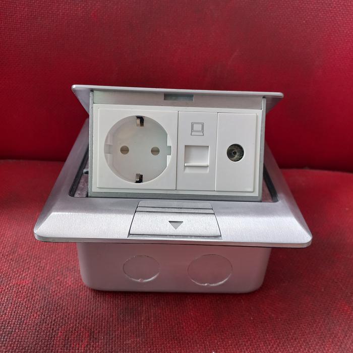 Jual Stop Kontak Lantai BOSS ( Stop kontak Arde+Data Cat6+ TV ) BOSS ...
