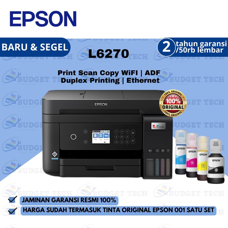 Printer Epson L6270 A4 WiFi All in One with ADF NEW GARANSI RESMI ...