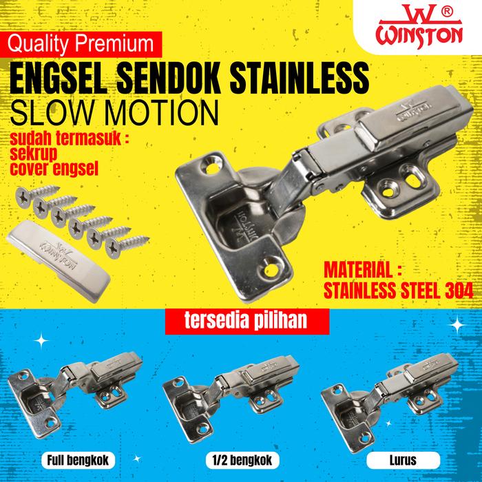 Jual Engsel Sendok Full Bengkok WS304 WINSTON Soft Close Seperti Hafele ...