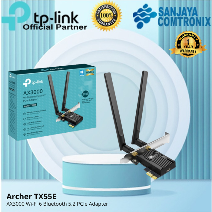Jual TP-LINK Archer TX55E AX3000 Wi-Fi 6 Bluetooth 5.2 PCIe Adapter ...