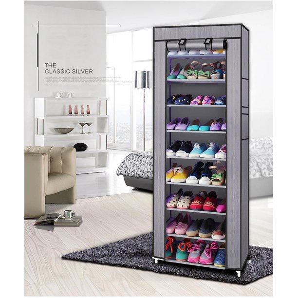Rak Sepatu Portable 9 Susun Rak Sepatu Murah Rak Sepatu - Abu-abu ...
