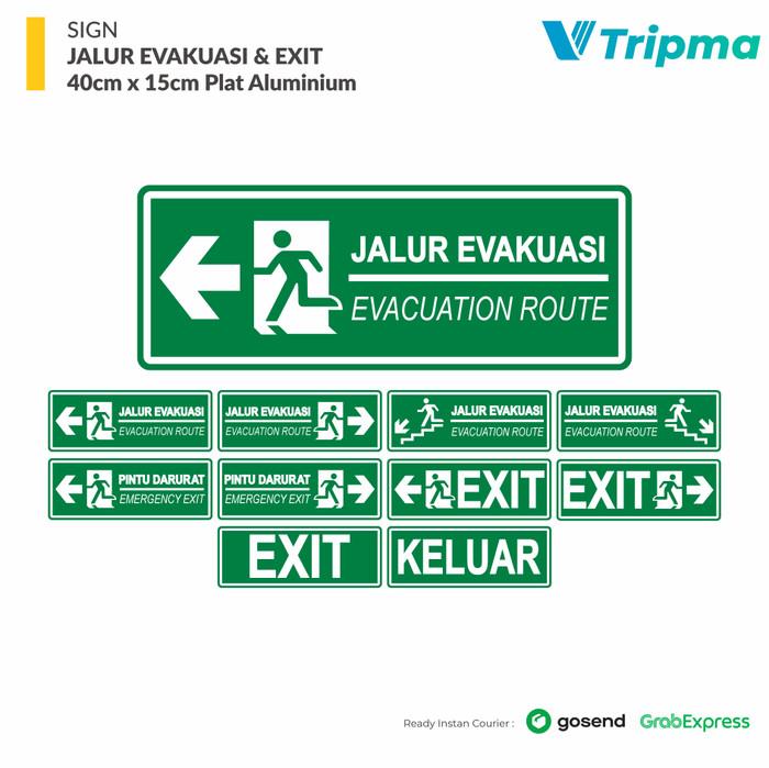 Jual Rambu Jalur Evakuasi - Emergency Exit 40cm x 15cm Akrilik 3mm ...