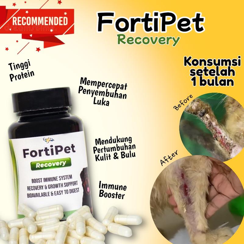 FORTIPET RECOVERY SUPLEMEN PENINGKAT IMUN ANJING KUCING TRANS FACTOR ...