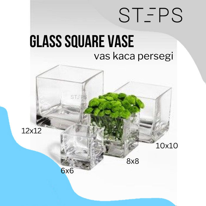 Jual Vas bunga kotak / tanaman air / HIASAN DEKORASI / SQUARE GLASS ...
