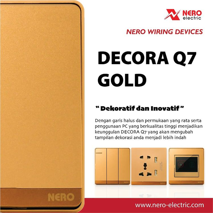 Jual NERO DECORA Q7 GOLD SAKLAR STOP KONTAK - Seri + LED - Jakarta ...