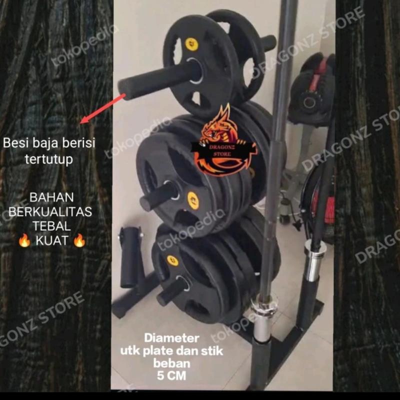 RAK PLATE STIK BARBELL BEBAN GYM 7 SPOT - Shop | Tokopedia