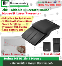 Jual Delux MF10 2in1 Foldable Bluetooth Mouse Laser Presenter Touch ...