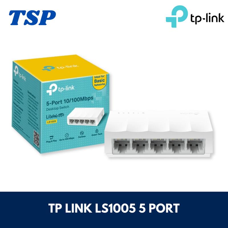 TP Link LS1005 TPLink 5 Port 10/100Mbps Desktop Switch Hub - - Shop ...