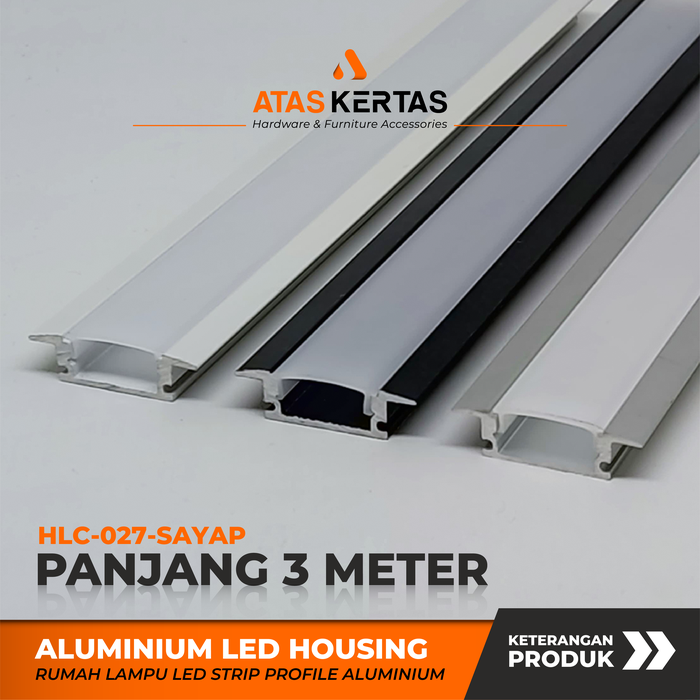 Jual Housing Led Strip Profile Cover Rumah Lampu Aluminium Panjang ...