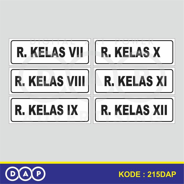 Jual 215 - STIKER NAMA RUANGAN KELAS SMP & SMA - 30 X 10 CM - VYNIL ...