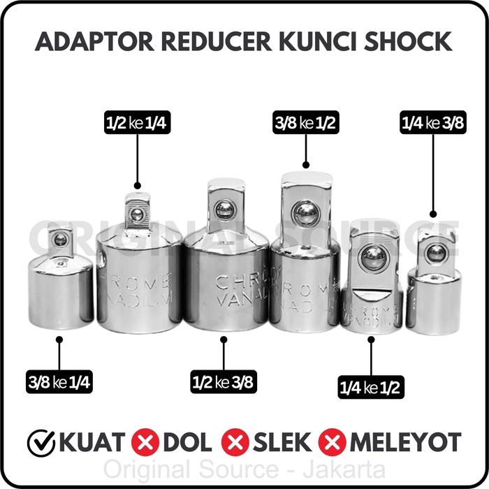 Promo Adaptor Sambungan Kunci Sok Shock 1/2 3/8 1/4 Socket Adapter ...