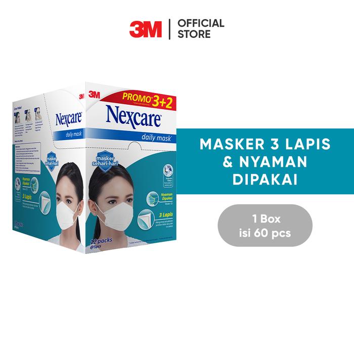 Promo 3M Nexcare Daily Mask, 3 Lapis & nyaman dipakai, 2 pak - 1 PACK ...