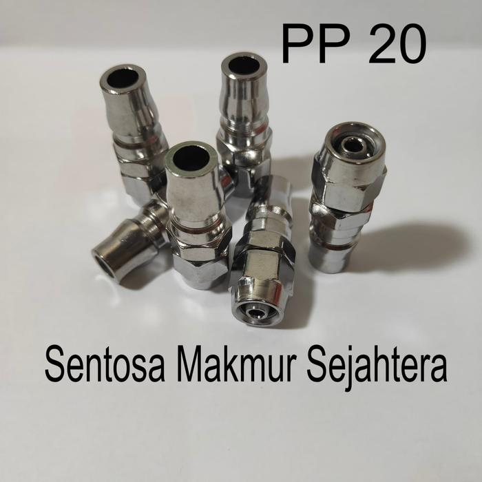 Jual PP20 QUICK COUPLER Tipe PP20 Connector Coupler COWO Drat Male 1/4 ...
