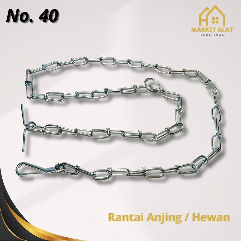 Rantai Anjing No. 40 4 MM x 1,5 Meter / Rantai Hewan Gogok - Shop ...