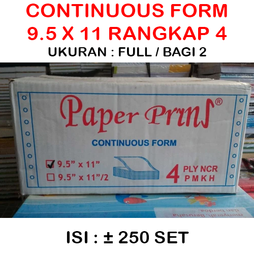 Jual Continuous Form Merk Paper Print 9.5 x 11/2 Rangkap 4 - Full ...