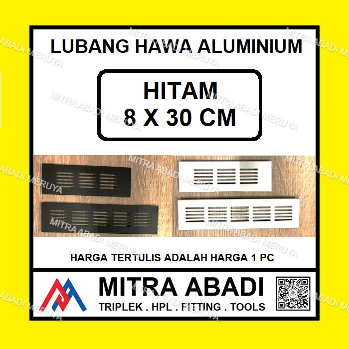 Jual Lubang Hawa Aluminium Hitam 8x30cm Ventilator Saringan Udara ...