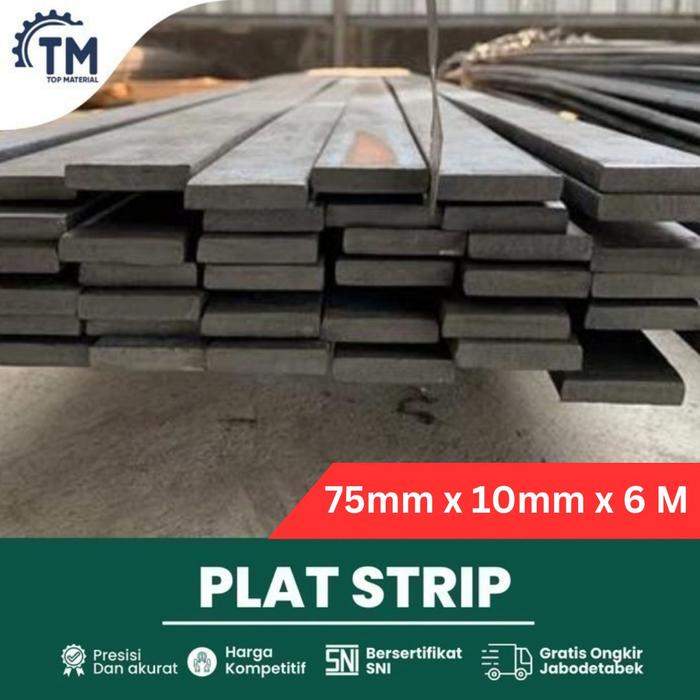 Jual Plat Strip 75mm x 10mm Panjang 6 Meter SNI Besi Flat Bar - Kab ...