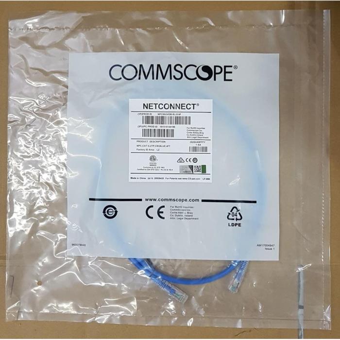 Jual AMP Commscope Patch Cord Cat6 Cat.6 1M 2M 3M NPC06UVDB-BL004F ...
