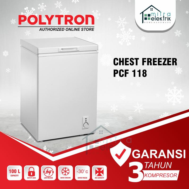 Chest Freezer Polytron PCF118 100 Liter Low Watt - Shop | Tokopedia