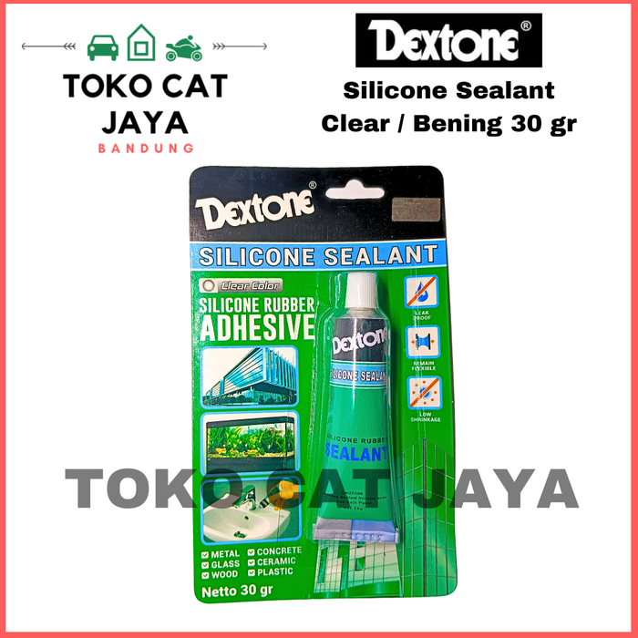 Jual LEM DEXTONE SILICONE SEALANT 30 gr Bening / Lem Kaca besi kayu ...
