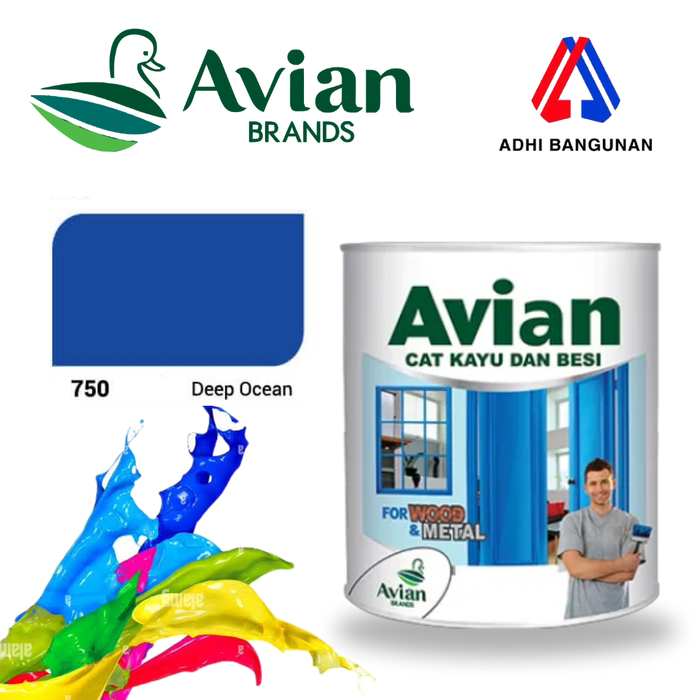Jual Cat Minyak Cat Kayu dan Besi AVIAN - Deep Ocean 750 - 0.9L - Kota ...