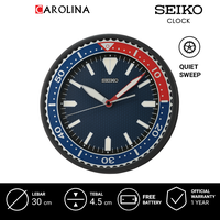 Promo Jam Dinding SEIKO Analog QXA791J Quite Sweep Mat Black Case Dark ...