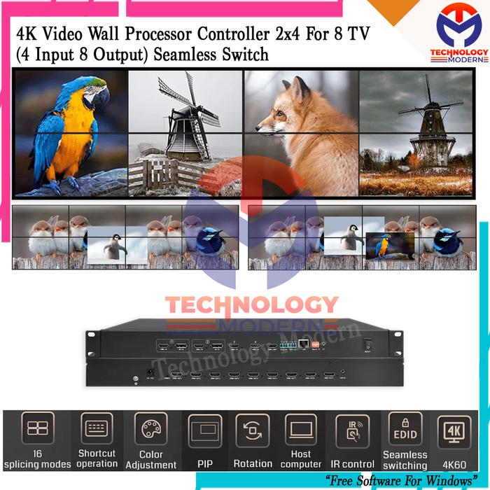 Jual 4K HDMI Videowall Processor Controller 2x4 4x2 (4 Input 8 Output ...