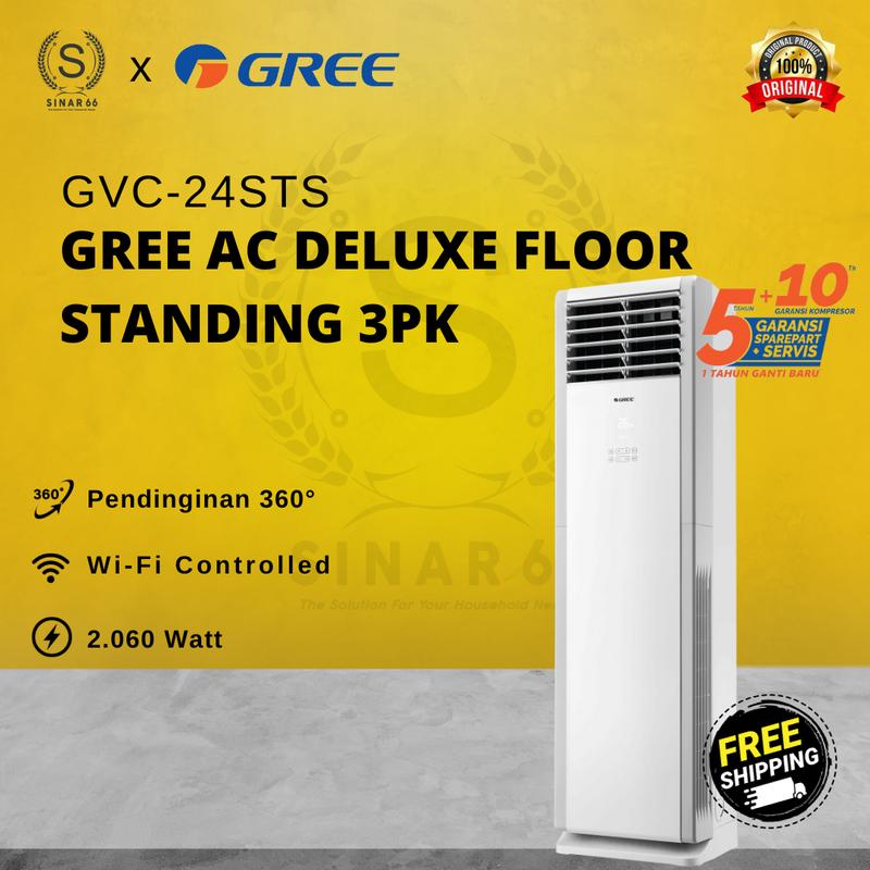 GREE AC DELUXE FLOOR STANDING STS SERIES 3PK 3 PK 1 PHASE GVC-24STS ...