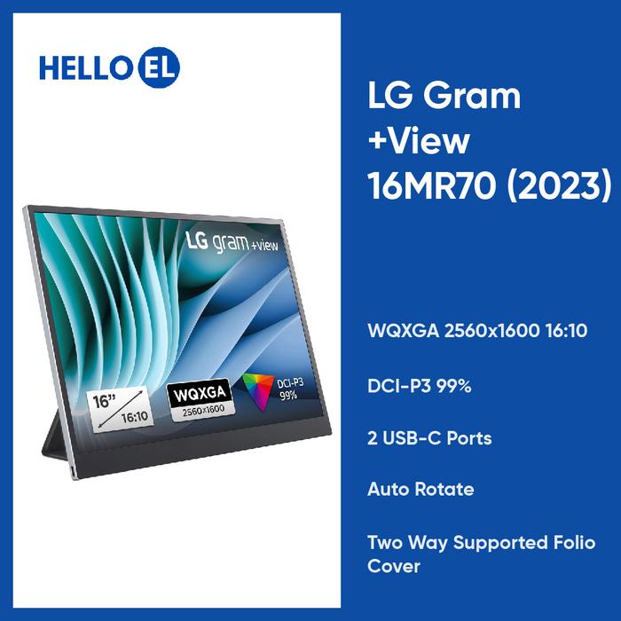 Jual LG Gram +View 16MR70 2023 16" WQXGA 2560x1600 USB C Monitor - Kota ...