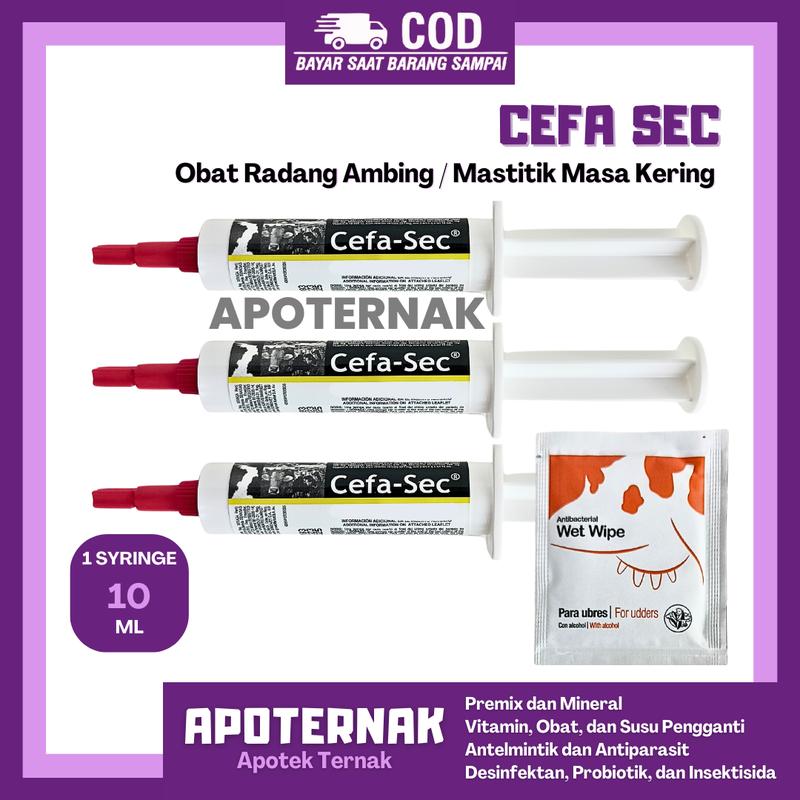 Cefa Sec 1 Syringe 10ml Obat Mastitis Sapi Masa Kering Radan - Shop | Tokopedia