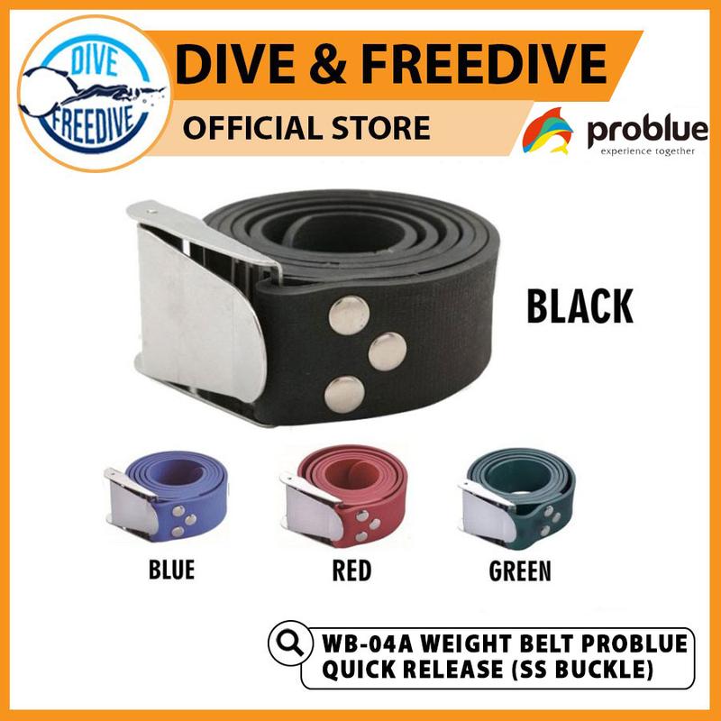 Weight Belt Rubber Diving Freedive Sabuk Selam Problue Quick - Shop ...