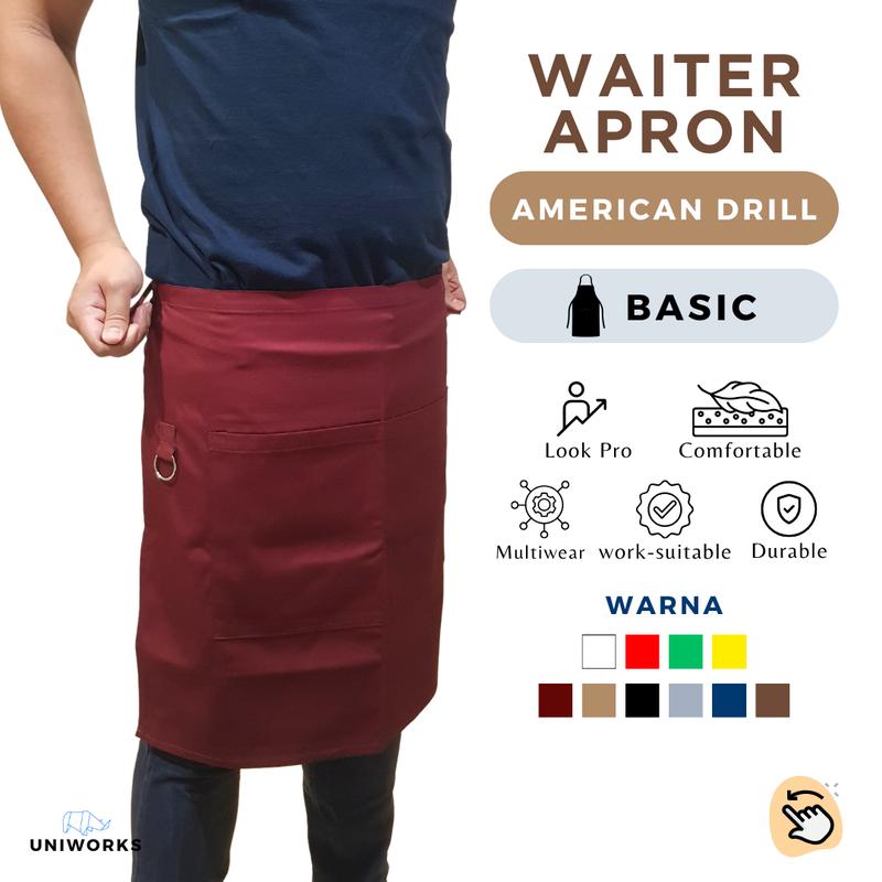 Apron Pendek Celemek Pinggang Barista by Uniworks - Shop | Tokopedia
