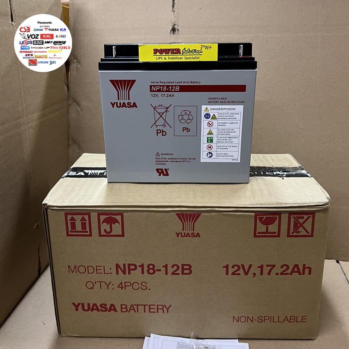 Jual Accu Aki UPS Batere Lift Battery VRLA Yuasa NP18-12B NP18-12 12V ...