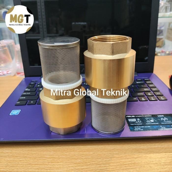 Jual Tusen/Tuzen klep/Foot Valve Kuningan + Saringan Drat 1" Inch ...