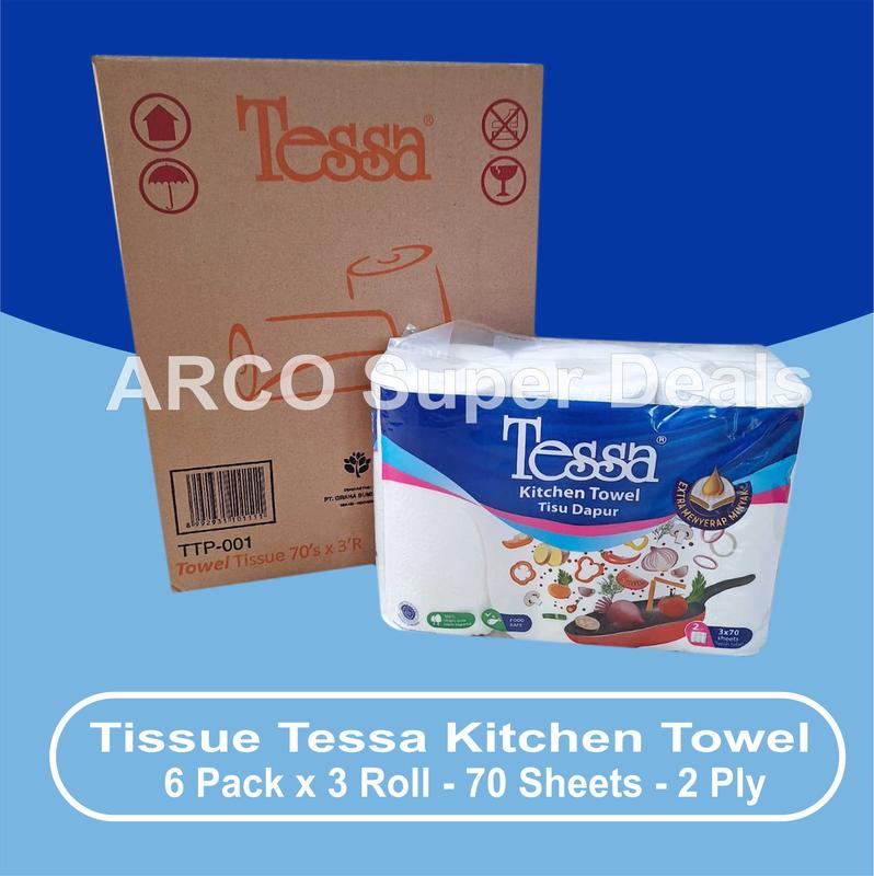 1 Dus Tissue Tessa Kitchen Towel Roll 70 Sheets 3 Ply Isi 6 Pack - Shop ...