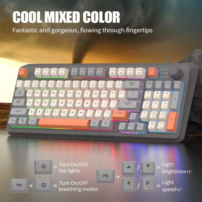 Promo Gaming Keyboard - Wired Keyboard RGB Light / Mechanical Feel ...